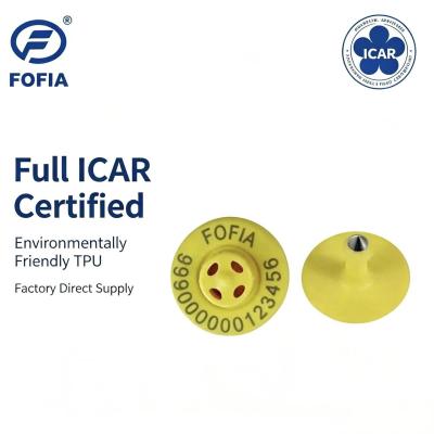 China High Quality New OEM ET957 134.2kHz TPU Animal Electronic Ear Tags for Pigs Cattle Sheep-10cm Read Range -20~80C 29.90.3mm 1 for sale