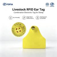 China Waterproof Durable Fofia Sheep Goat Combination Electronic Animal Tracking Chip Ear Tag New RFID TPU Laser Coding Farm  3 Year for sale