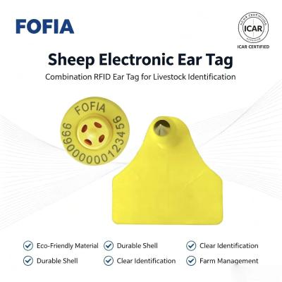 China Fofia ET957+T967 Sheep Goat Combination Electronic Animal Tracking Ear Tag New RFID TPU Laser Coding 3-Year Warranty Farm for sale