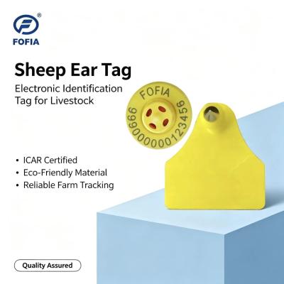 China FULL ICAR Certified 134.2KHz FDX-B RFID TPU Material Sheep & Cattle Ear Tag New for Livestock Tracking ET957+T967 Fofia for sale