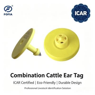China Waterproof Fofia Full ICAR Certified ET908+T901 New Yellow RFID TPU Cow Ear Tag High Quality 1.5 Year Warranty Cattle Animal for sale