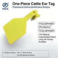 China Custom Fofia T914 TPU Plastic Yellow Cattle Sheep Pig Ear Tags | Laser Coding Livestock Management Farm Feedlot Cow ID Tracking for sale