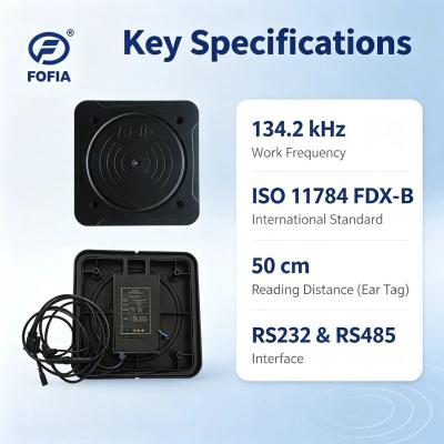 China FOFIA Waterproof Plastic 134.2KHz USB Short-Range RFID Fixed Reader with ISO11784/5 Protocol for Farm Cattle Use White for sale