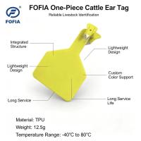 China Custom New TPU Plastic Yellow Cattle Ear Tags Laser Coding | Fofia T914 Model Livestock Management Farm Feedlot Cow ID 1.5 Year for sale
