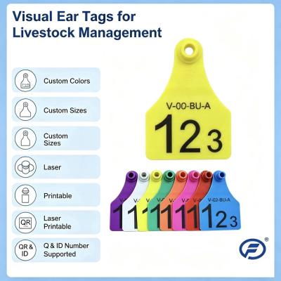 China New FOFIA ET921 RFID Plastic Cow Ear Tags TPU Material for Cattle Sheep & Pig Farm Use with Numbers for sale