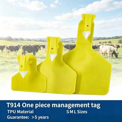 China Custom New TPU RFID Plastic Yellow Cattle Pig Sheep Ear Tags for Livestock Management | Fofia T914 Laser-Coded Farm Feedlot ID for sale