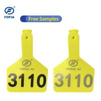 China Custom New TPU RFID Plastic Yellow Cattle Pig Sheep Ear Tags for Livestock Management | Fofia T914 Laser-Coded Farm Feedlot ID for sale