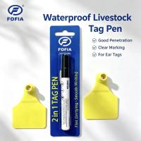 China FOFIA New Plastic Cow & Pig Farm Livestock Identification Marker Waterproof Ear Tags with Mark Pen Black Ink 1 Year Warranty for sale
