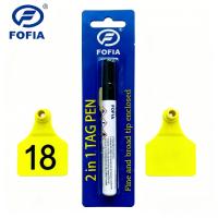 China FOFIA New Plastic Cow & Pig Livestock Identification Marker Waterproof Animal Ear Tags with Mark Pen Black Ink 1 Year Warranty for sale