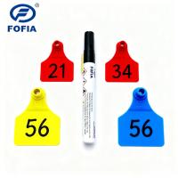China FOFIA New Plastic Cow & Pig Livestock Identification Marker Waterproof Animal Ear Tags with Mark Pen Black Ink 1 Year Warranty for sale