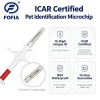 China FOFIA ZS007 ICAR Certified 134.2kHz RFID Chip Ear Tag Animal Microchip FDX/EM4305 IP67 Waterproof White PP 1.4x8mm Dog Cat Horse for sale