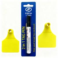 China FOFIA New Plastic Livestock Identification Marker Waterproof Animal Ear Tags with Mark Pen and Black Ink 1 Year Warranty for sale