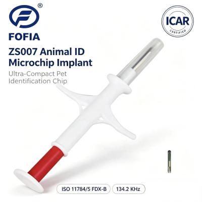 China FOFIA New RFID 134.2kHz Animal Microchip FDX/EM4305 IP67 Waterproof Pet Livestock Pet Ear Tag Injection PP for sale