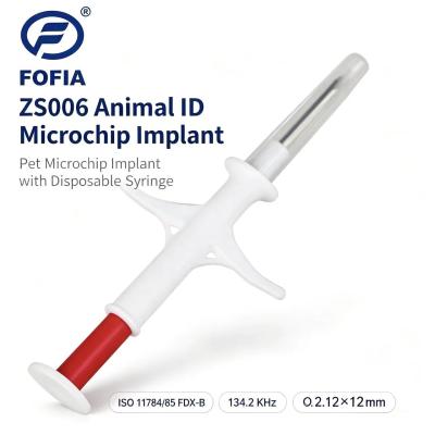 China Durable Fofia New RFID 134.2kHz PP Material Dog ID Microchip Waterproof Farm Use Pet Injection 1.5 Year Farm Ear Tag for sale