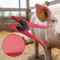 China New FOFIA Red Aluminum Alloy RFID Farm Animal Ear Tag Applicator with Laser Coding for Cow Pig Sheep & Horse Ear Tags for sale