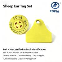China Fofia ET957+T967 Sheep Goat Combination Electronic Animal Tracking Ear Tag New RFID TPU Plastic Laser Coding 3-Year Warranty for sale