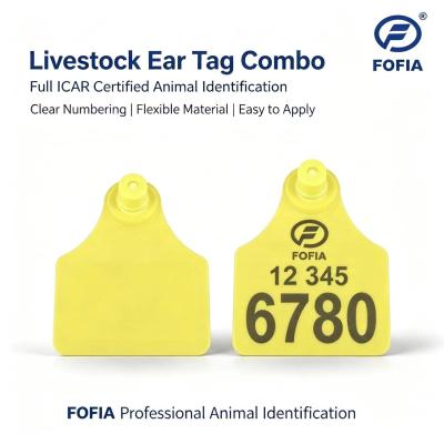 China ICAR T904+T905 Combination Cattle Animal Tracking Ear Tag New High Quality RFID Plastic TPU 70*57mm Laser Coding 3 Year Warranty for sale