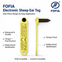 China Fofia HDX ET969 New High-Temperature Resistant (1.5 Year Warranty) Anti-Shedding Yellow TPU Laser-Coded Sheep Ear Tag Animal for sale