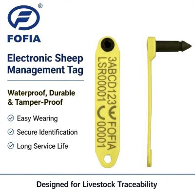China New Fofia High-Temperature Resistant Integrated Anti-Shedding Laser-Coded Electronic ET969 Ear Tag Sheep Built-in RFID RF Chip for sale