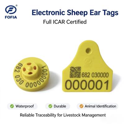 China Fofia ET957+T967 Sheep Goat Cattle Pig Combination Animal Tracking Ear Tag New RFID TPU Plastic Laser Coding 3-Year Warranty for sale