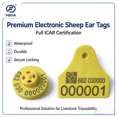 China Fofia ET957+T967 Cow/Sheep/Goat Combination Electronic Animal Tracking Ear Tag New RFID TPU Laser Coding 3-Year Warranty Farm for sale
