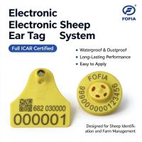 China FULL ICAR Certified 134.2KHz FDX-B RFID TPU Material Yellow Sheep Cattle Ear Tag New Livestock Tracking ET957+T967 Fofia 5 Year for sale