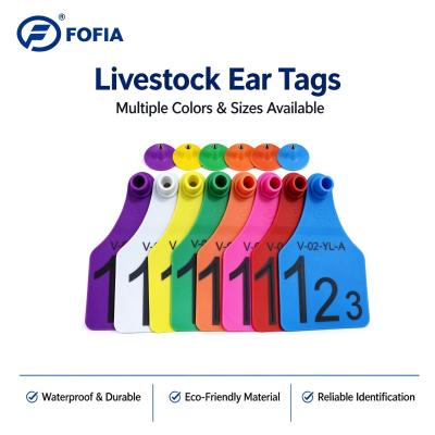 China Fofia T921+T901 New Cattle Animal Tracking Ear Tag High Quality RFID TPU Plastic Chip Laser Coding 1.5 Year Warranty for Farm for sale