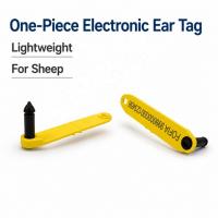 China New Fofia High-Temperature Resistant Integrated Anti-Shedding Laser-Coded Yellow Electronic ET969 Sheep Ear Tag Built-in RFID for sale