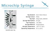 China 134.2khz FDX-B RFID Animal ID Glass Tag Livestock Syringe Transponder Implant Pet dog cat Microchip for sale
