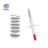 China ISO11784/5 fdx-b 15 digit Identification  Microchip Implantable with6 Adhesive Barcode label for sale