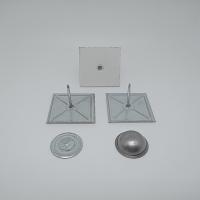 China Galvanized Steel Self Adhesive Insulation Stick Pins With 38mm Speed Clips Perforated Insulation Hangers for sale