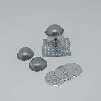 China 50 X 50mm Base 12GA Peel Press Perforated Base Insulation Pins Stuck Up Insulation Stick Pins for sale