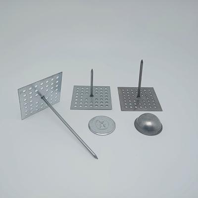 China ISO9001 Perforated Base Insulation Hangers Galvanized Steel Self Stick Insulation Pins for sale