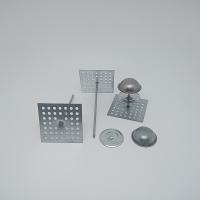 China Zinc Plated Pin Stamped Perforated Base Insulation Hangers With Soft Nails Base for sale