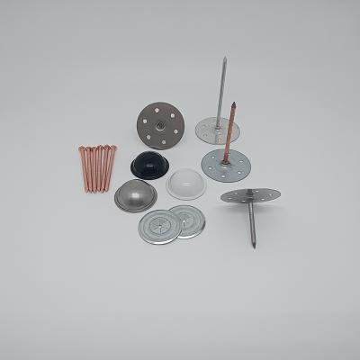 China Round Perforated Base Steel Marine Adhesive Insulation Pin 62.5mm Length for sale