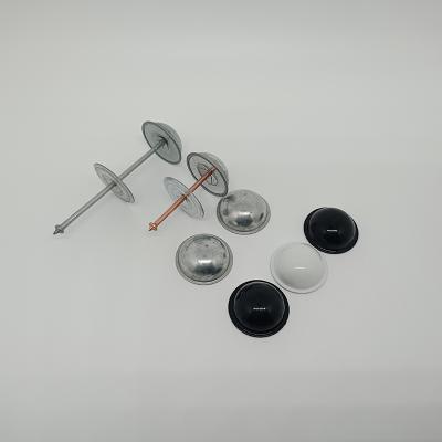 China Perforated Base Metal Insulation Hangers 22mm or 28mm Diameter Stainless Steel Dome Caps for Air System for sale