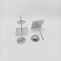 China 65mm Zinc Steel Perforated Base Insulation Hanger for Rock Wool Insulation with Self Adhesive Anchor for sale