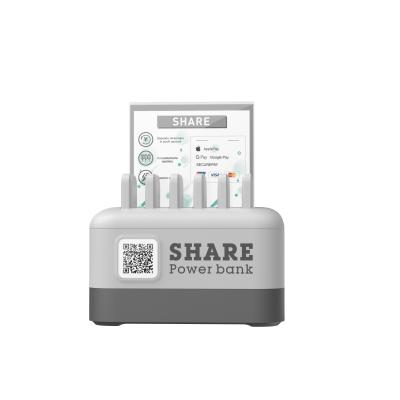 China HopeYear Desktop Stand Advertising Sharing Power Bank Station 5000MAh 6 Port for sale