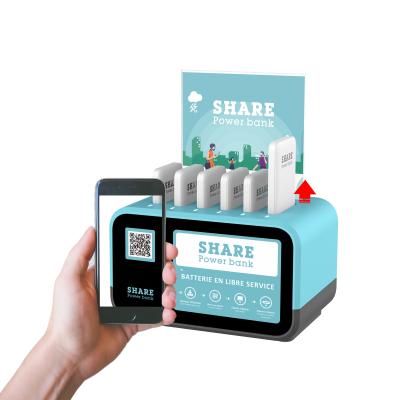 China QR SCAN Sharing Power Bank Station 6 SLOTS 5V 2A 5000MAH Li Polymer Battery for sale