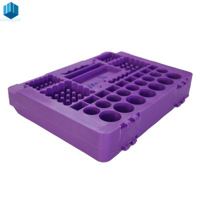 China Custom Injection Molded Purple Plastic Inner Parts PA Nylon 35000 Shots Mold Life for sale