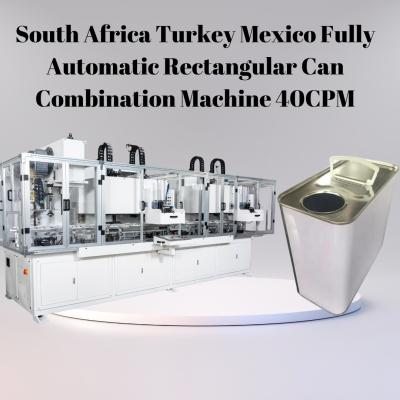 China South Africa Turkey Mexico Fully Automatic Rectangular Can Combination Machine 40cpm for sale