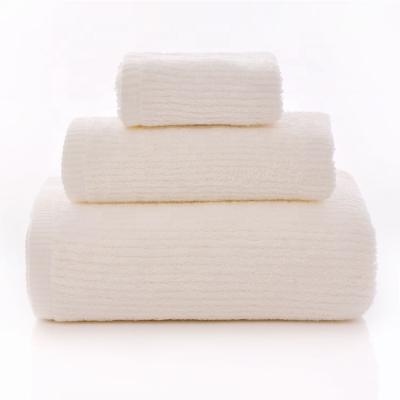 China Stripe Bath Towel Embroidery Logo Home Gift Cotton Luxury Light Pink Disposable 100% Face Towel for sale