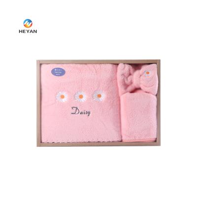 China HY-200514 Amazon Sustainable Hot Selling Towel Set Bath Headbands Hand Towel Bath Towel for sale