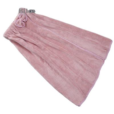China Quick Dry Coral Fleece Bath Skirt Bow Absorbent Tops Soft QUICK DRY Women's Non Bald Cute Bathrobes for sale