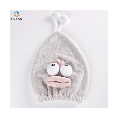 China HY-200521 Viable Coral Velvet Moli-Fish Bathing Cap Hair Drying Cap for sale