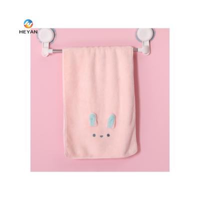 China Viable Coral Velvet HY-200515 Super Absorbent Cute Magic Microfiber Hair Drying Towel for sale
