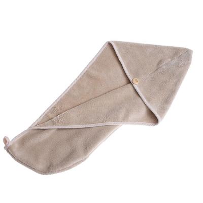 China Sustainable Microfiber Wrap Hair Fiber Towels Soft Coral Velvet Turban Towel Strong Absorbent Drying for sale