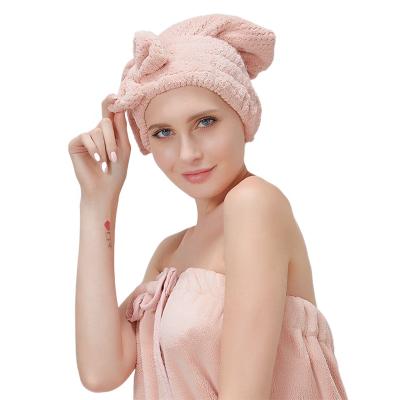China Coral Velvet Pineapple Bath Hat Microfiber Shower Hat QUICK DRY Cute Cute Female Hat Dry Hair Towel Bath Hat Quickly For Wholesale Custom Made for sale