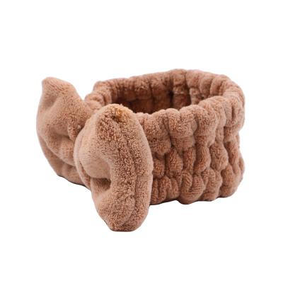 China For Swim Beach OEM Elastic Headband Towel Women Face Towel Cute Bow Make Up Headband Towel for sale