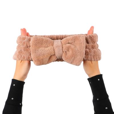 China For Swimming Beach Microfiber Coral Fleece Cute Bowknot Non Slip Yoga Headband Quick Dry Towel for sale